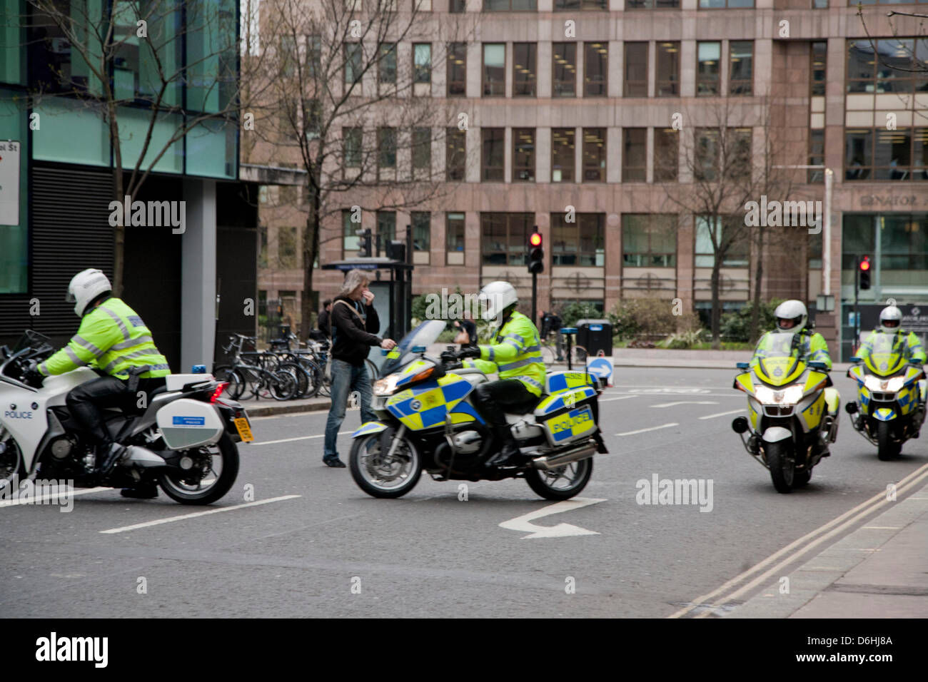 Police at the funeral of Baroness Thatcher held at St. Paul's Cathedral ...