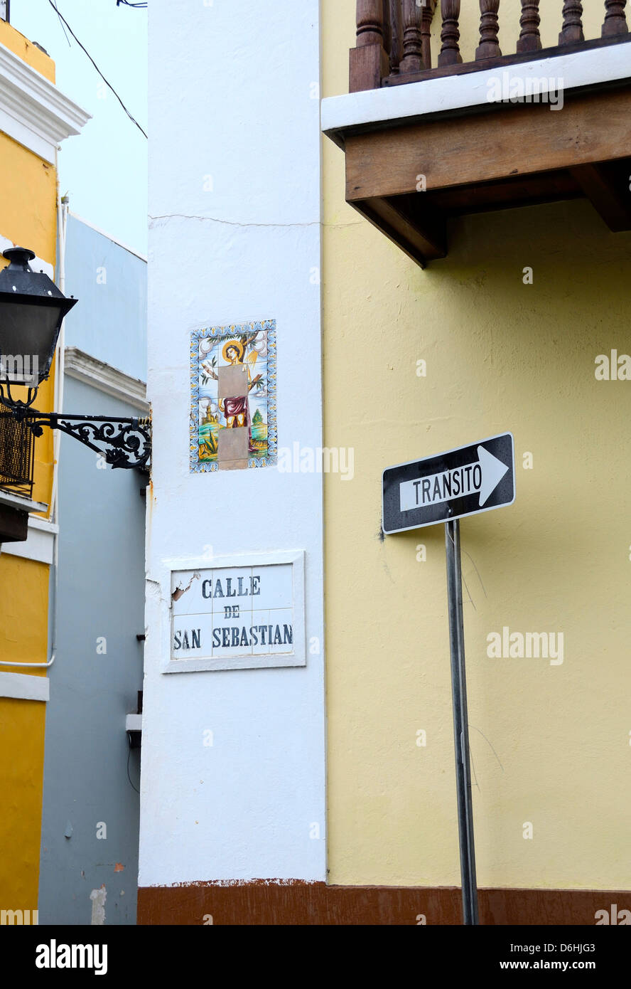 Street signs in Old San Juan, Puerto Rico Stock Photo - Alamy