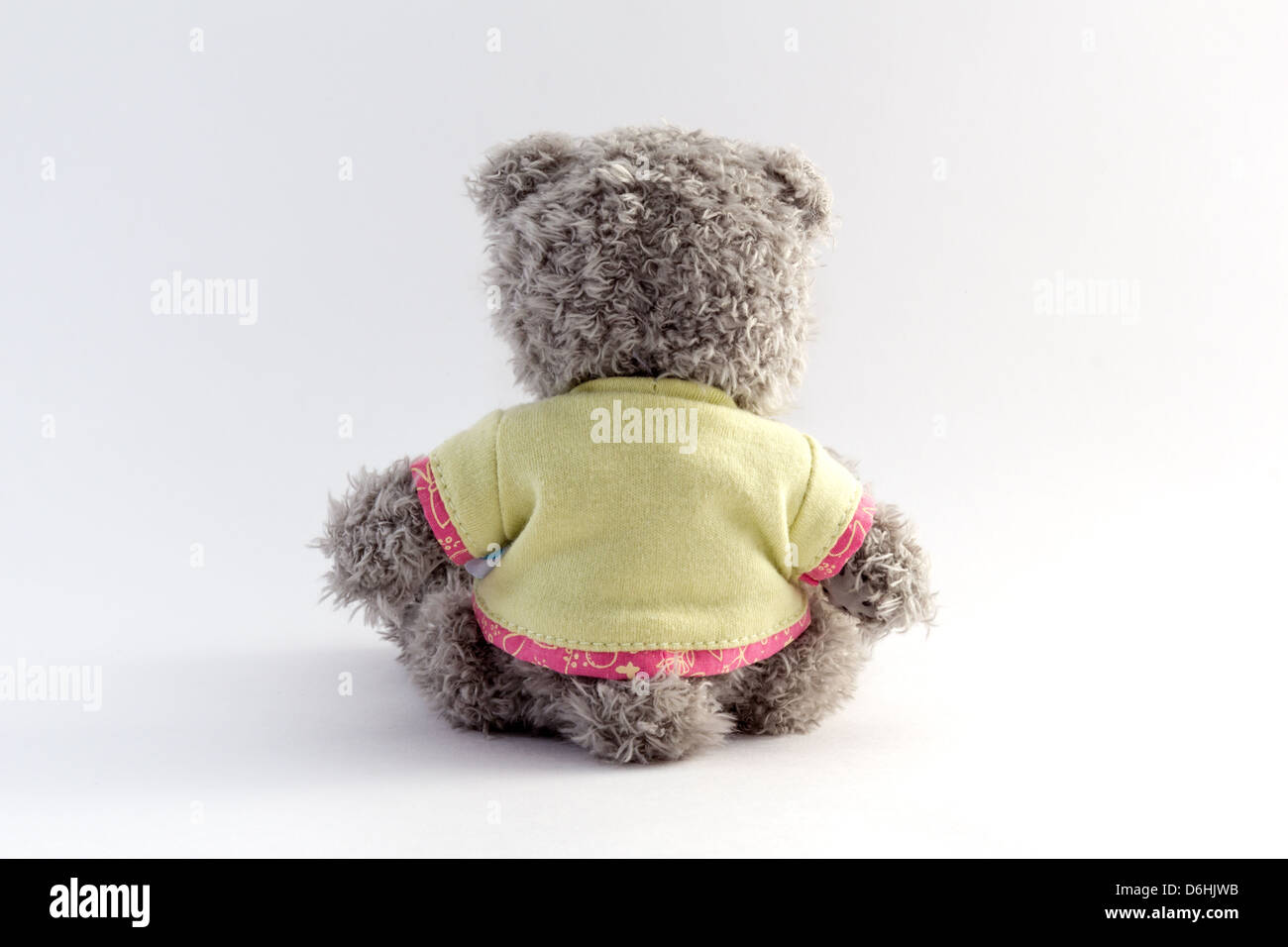 Gray teddy bear on a white background Stock Photo - Alamy