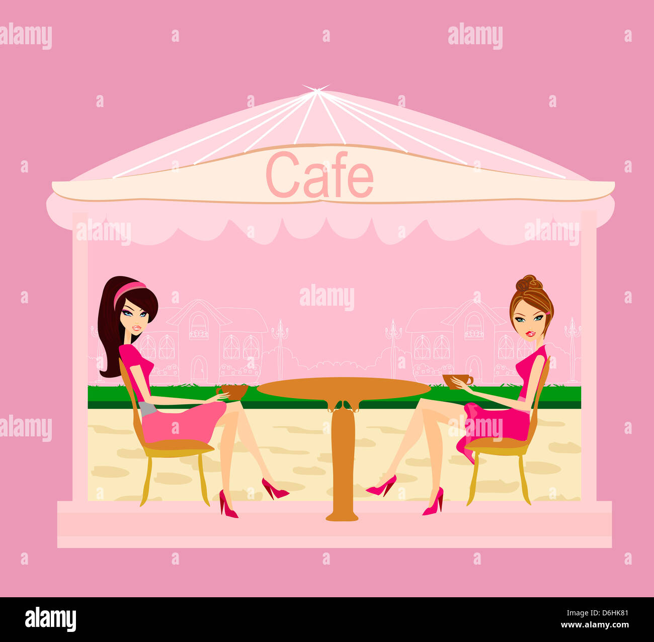 cute pretty girls in coffee break Stock Photo - Alamy