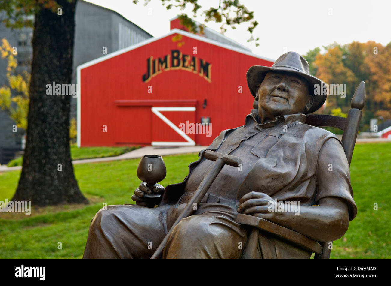 Bronze Statue of Booker Noe at the Jim Beam Distillery in Clermont ...