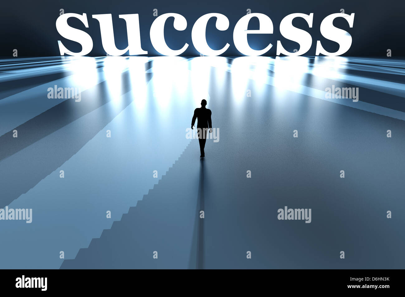 Walking towards success. 3D rendered Illustration Stock Photo - Alamy
