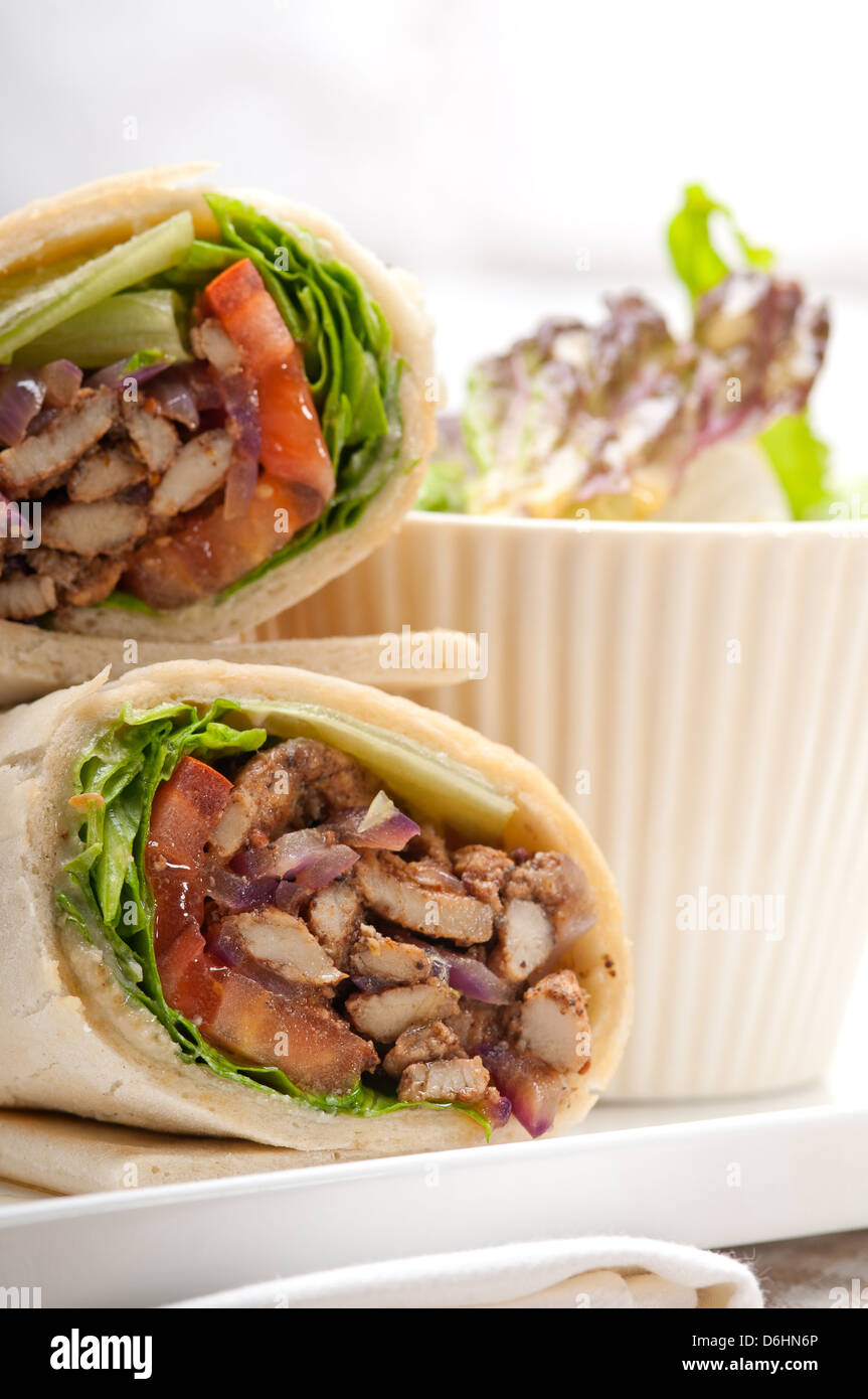 kafta shawarma chicken pita wrap roll sandwich traditional arab mid ...