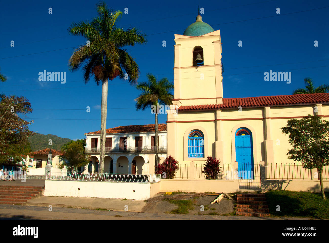 Vinales church and town square Stock Photo - Alamy
