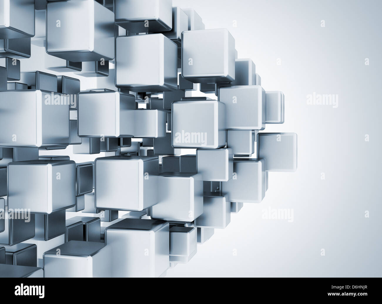 A large cluster of metallic 3d cubes Stock Photo - Alamy