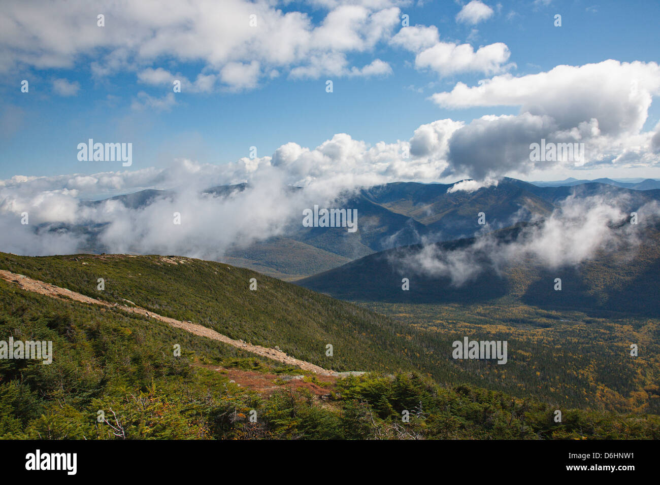 Pemigewasset Wilderness from Franconia Ridge Trail near Mount Lincoln ...