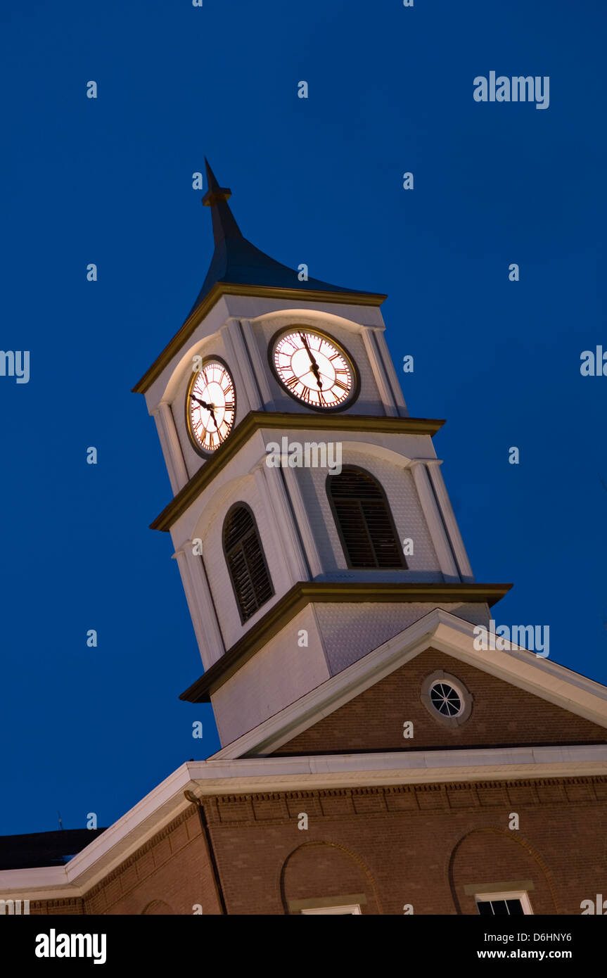 Ripley County Indiana Courthouse Clock Tower at Twilight Stock Photo ...
