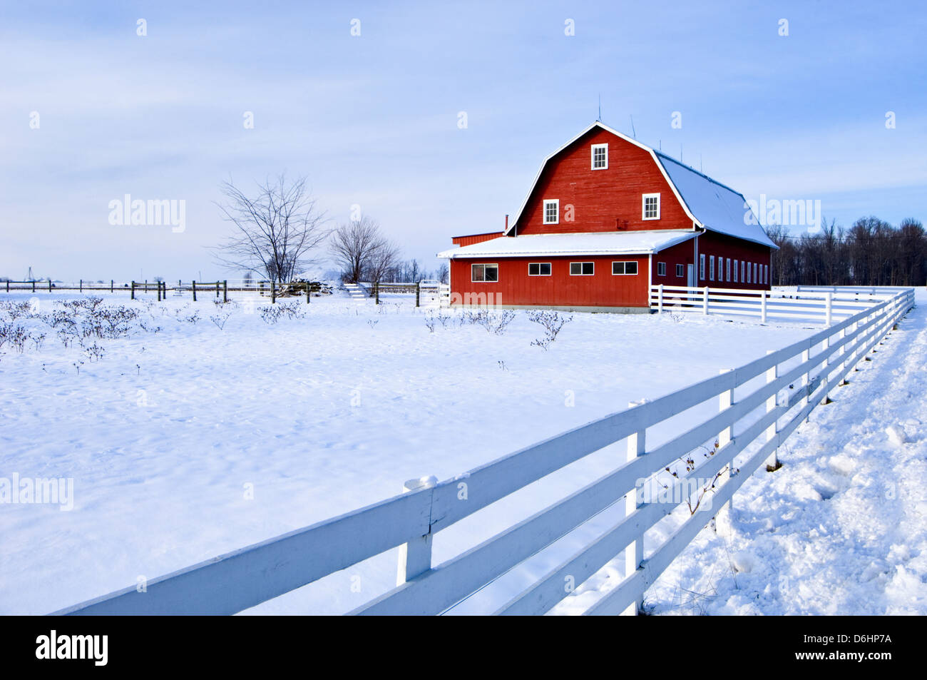 Red Barn and Snow in Jackson County, Indiana Stock Photo - Alamy