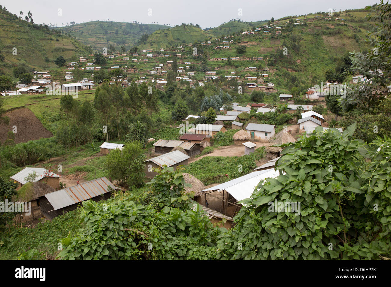 Rolling hills and villages mark the landscape of Masisi Territory ...