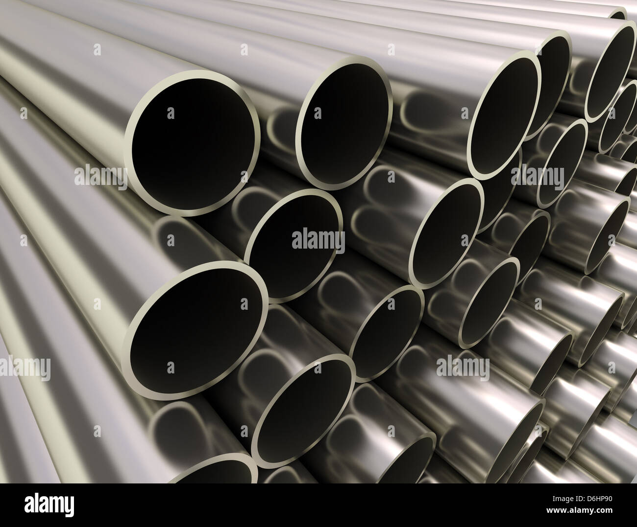 stainless metal tubes close up image Stock Photo - Alamy
