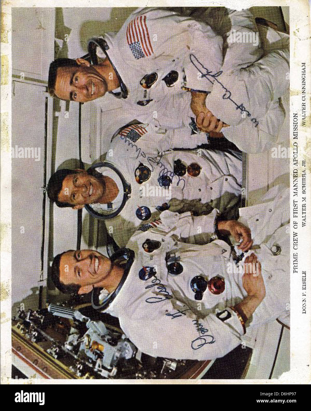 The Apollo 7 mission, the first crewed flight in NASA's Apollo program ...