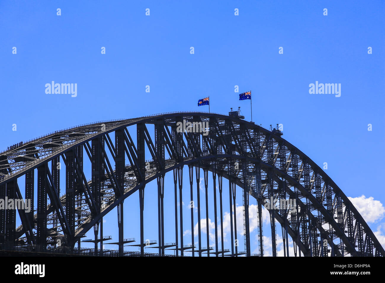 Sydney Harbour Bridge with tourists on the upper walkway Stock Photo ...