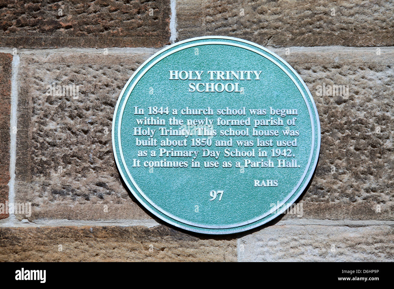 Holy Trinity School Plaque in Sydney Stock Photo - Alamy