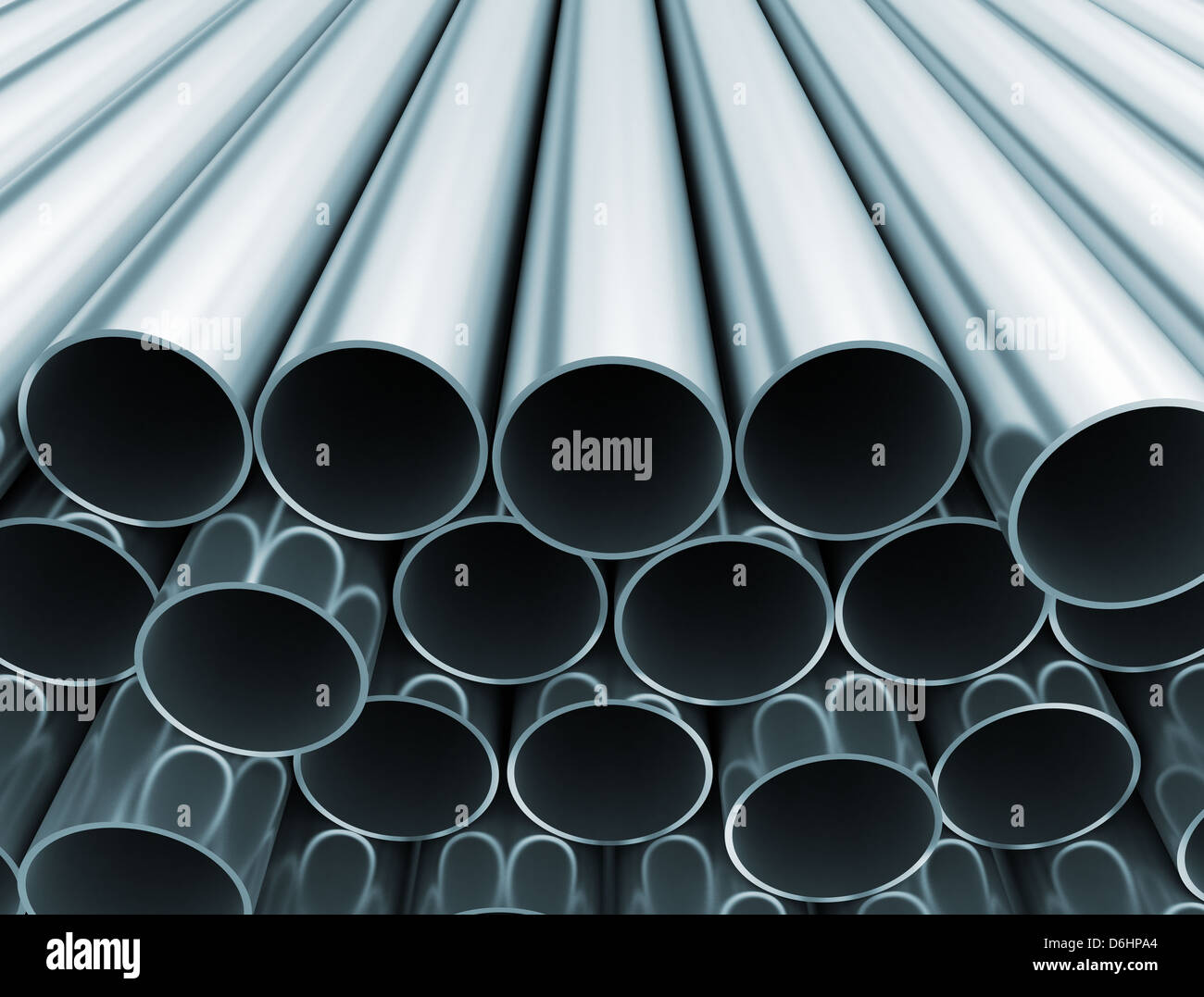 Close up image of large stack of metal pipes Stock Photo - Alamy
