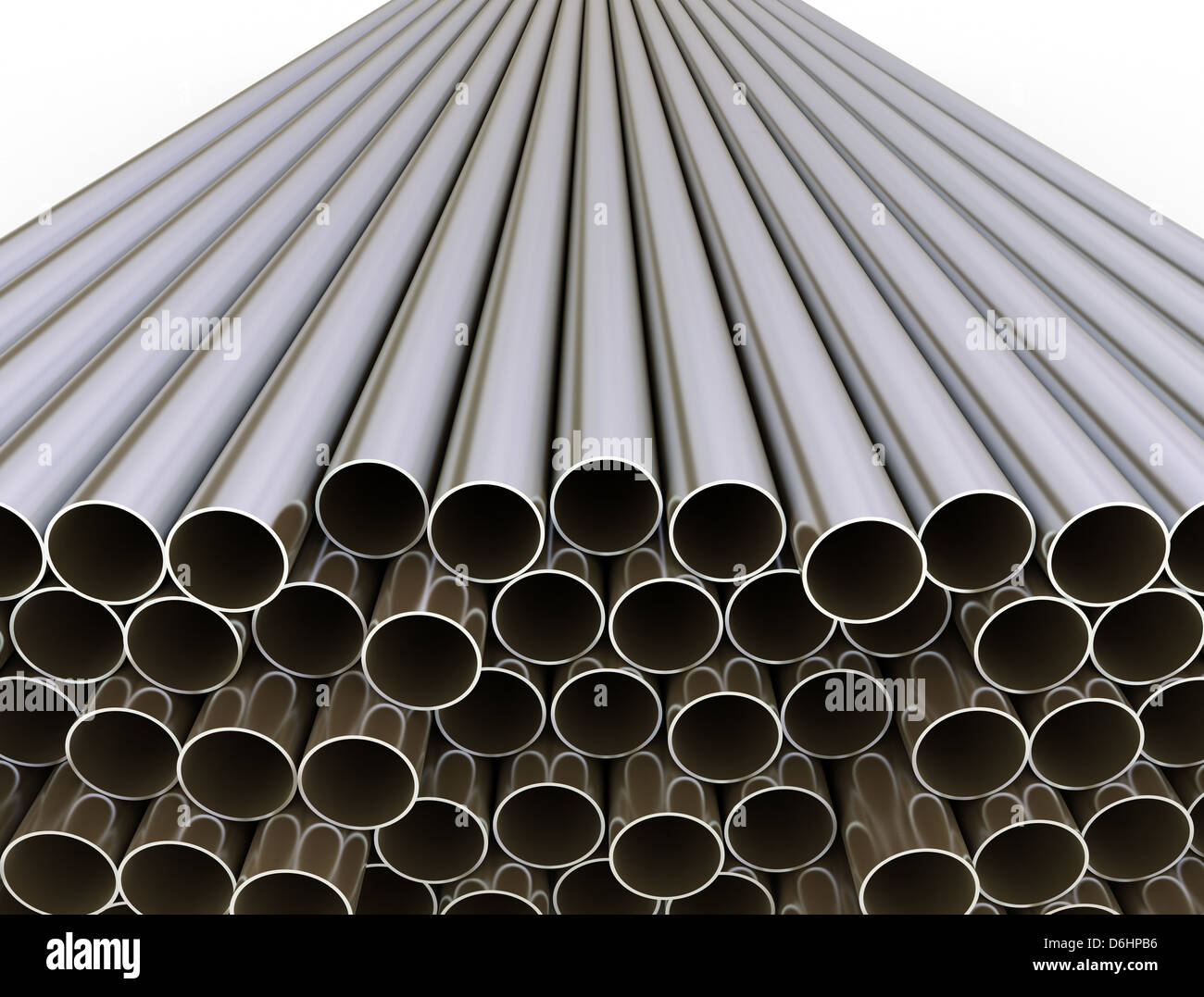 Large stack of long metal tubes Stock Photo - Alamy