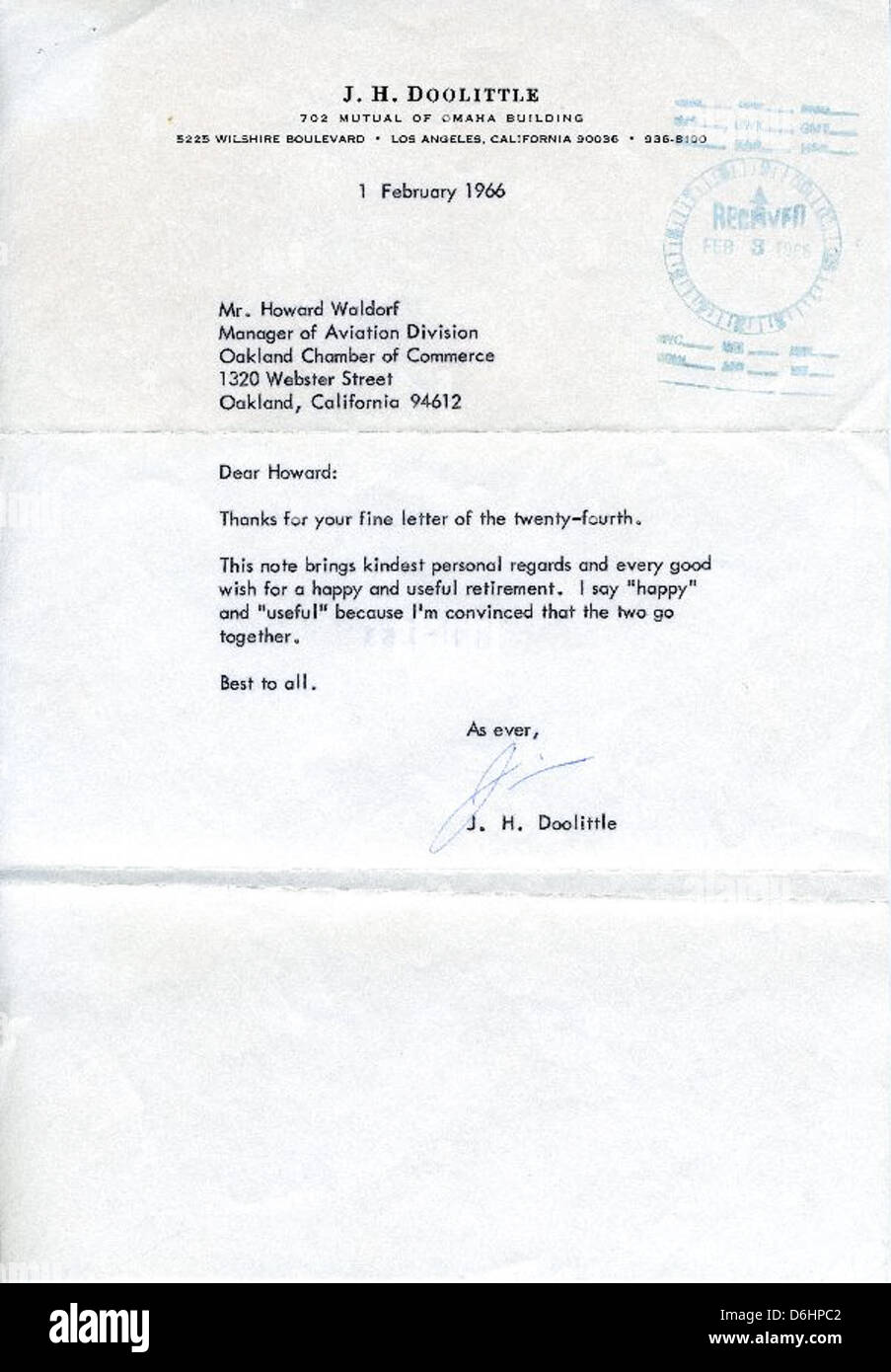 This autograph belongs to Jimmy Doolittle, a legendary aviator known ...