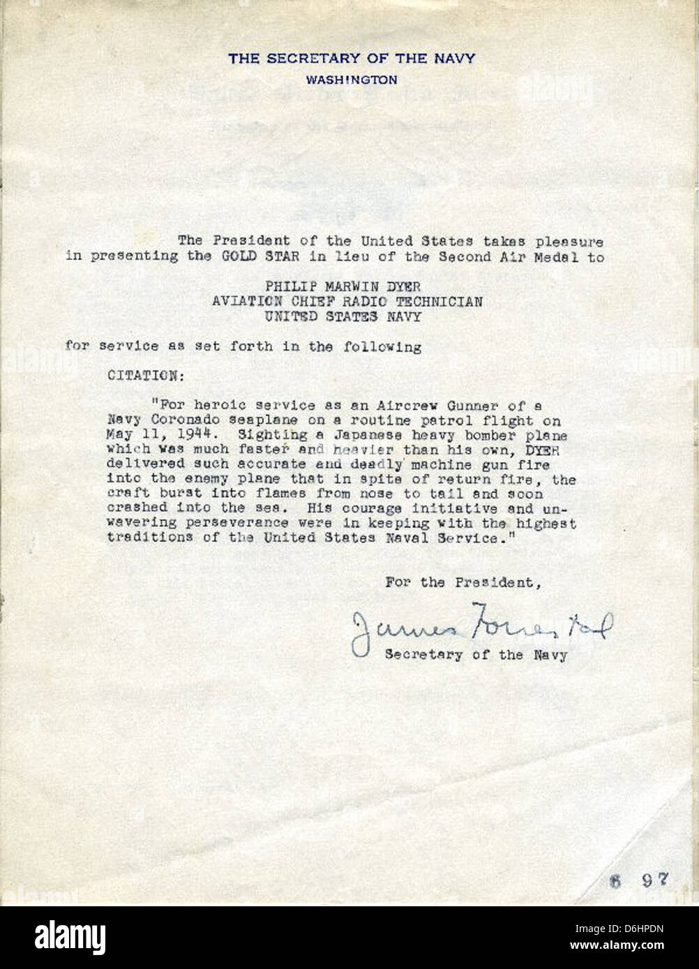 James Forrestal, the first U.S. Secretary of Defense, is commemorated ...