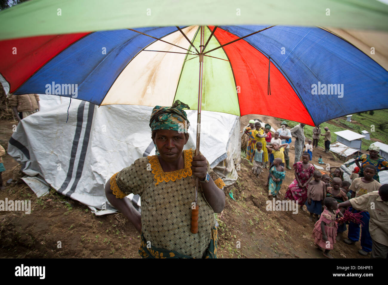Refugee woman in Kibabi Camp in North Kivu Province, Eastern DRC Stock ...