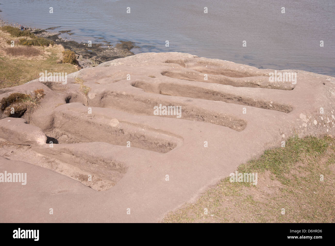 Viking graves, Heysham Head Stock Photo - Alamy