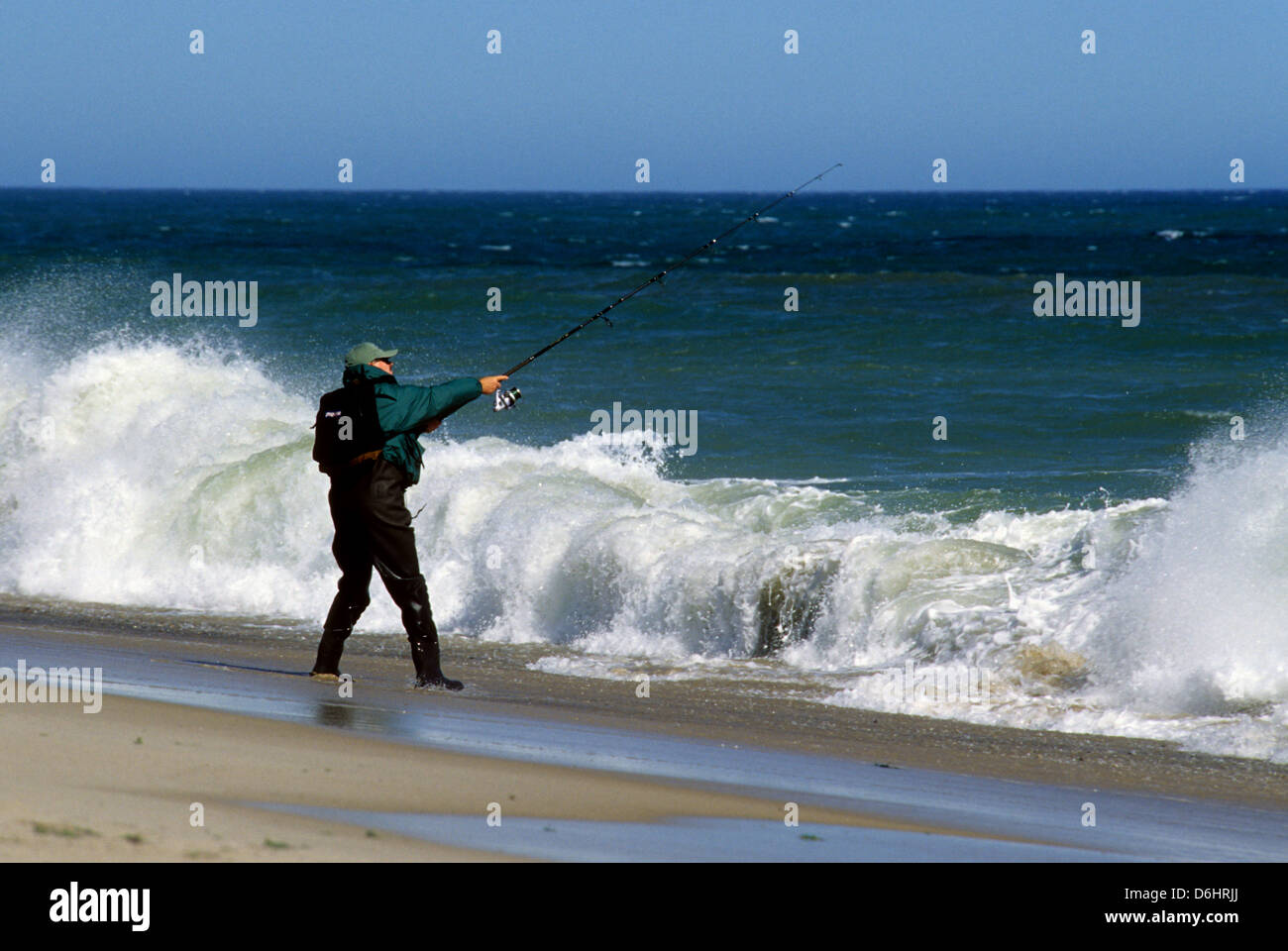 Surf fisherman near Chatham Cape Cod Massachusetts Stock Photo - Alamy