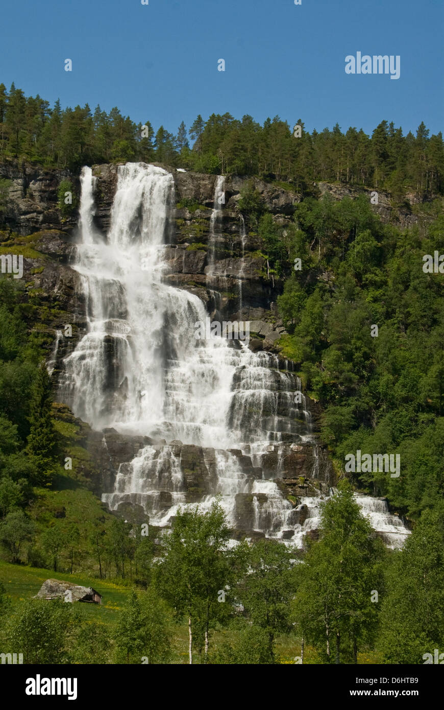 Tvindefossen Waterfall, Voss, Norway Stock Photo - Alamy