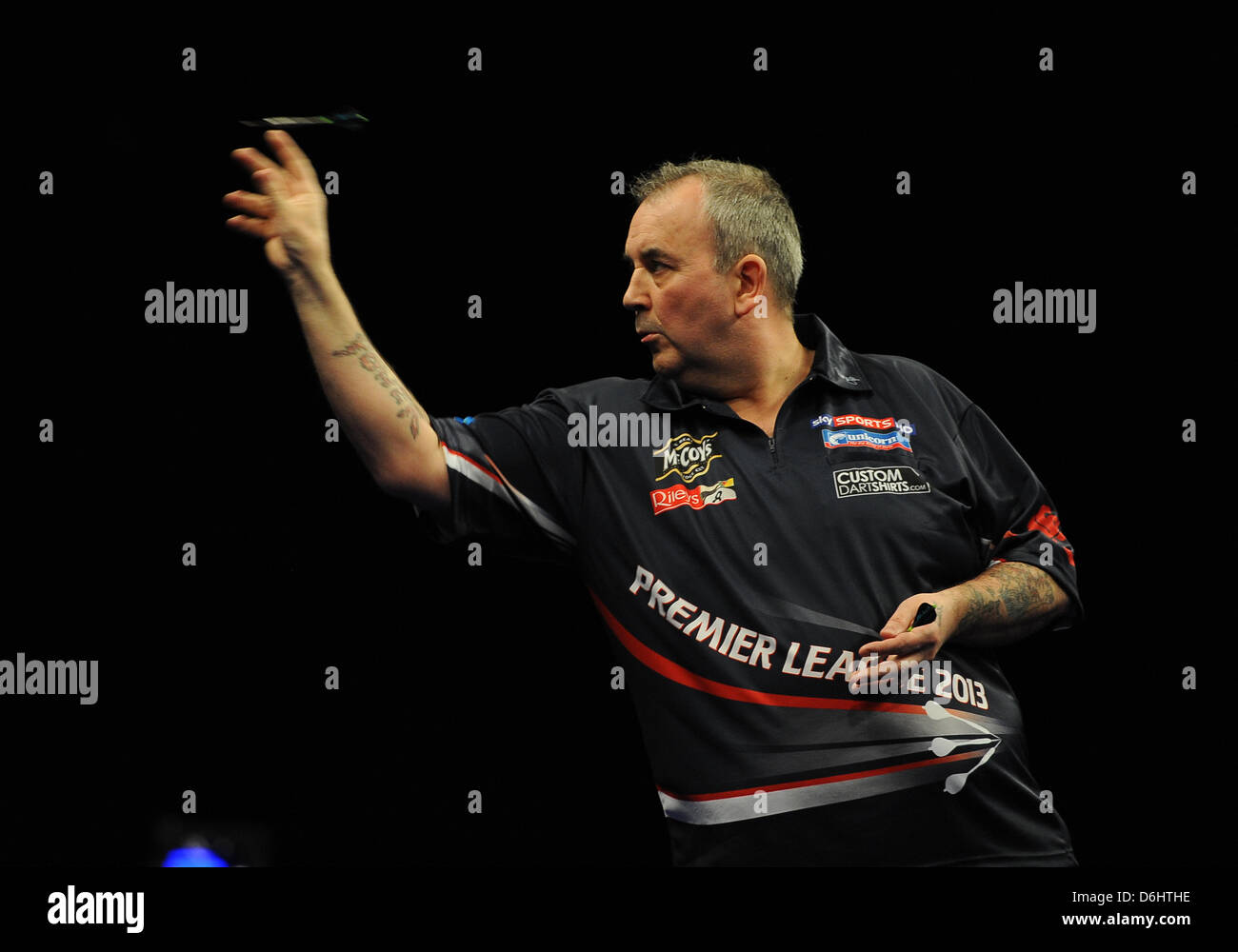 18.04.2013 Dublin, Ireland. Phil Taylor throws the winning card in his ...