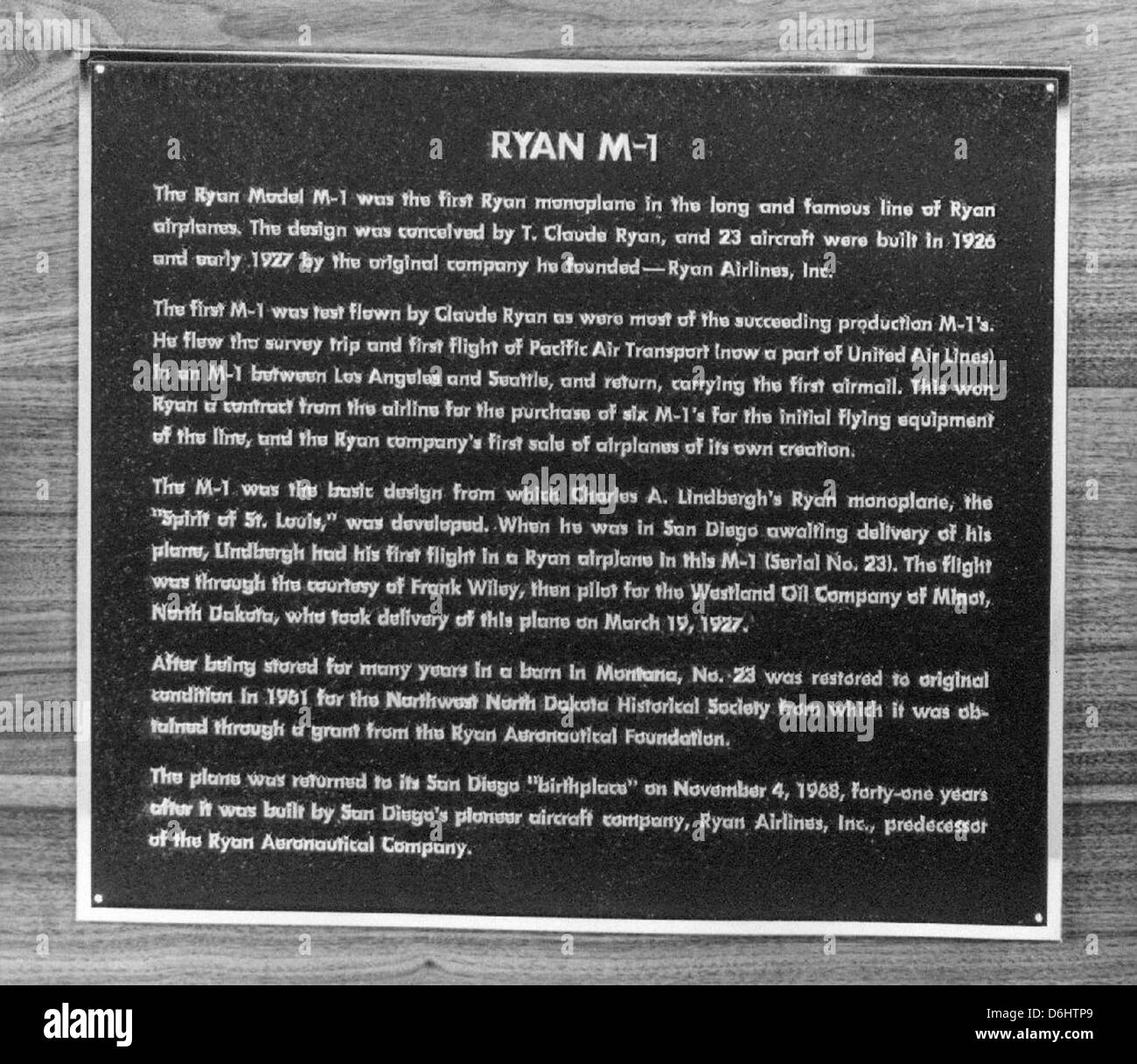 The Ryan M-1, a notable biplane from the early 20th century, was a key ...