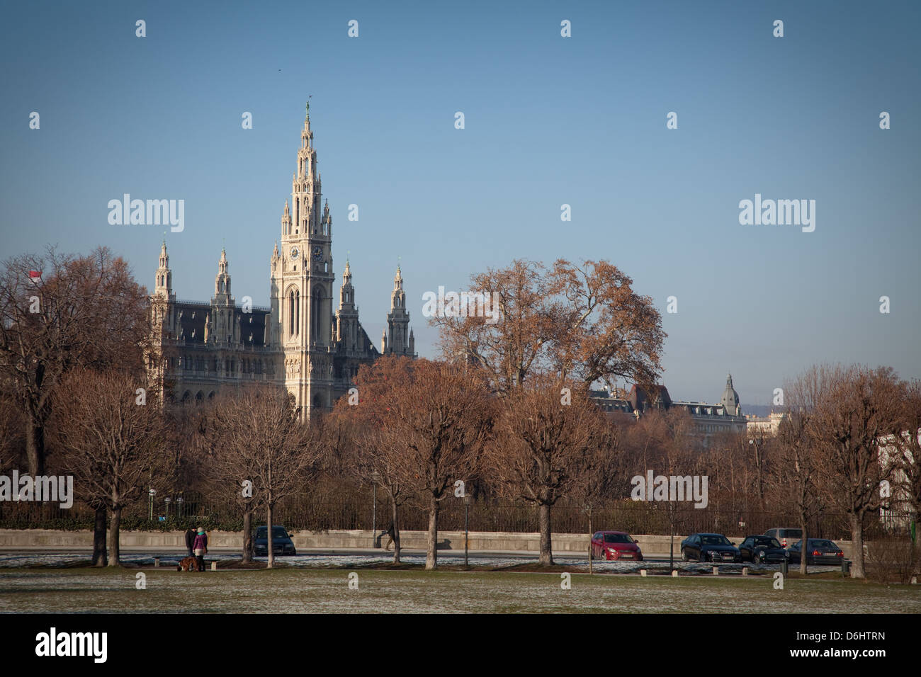 Volksgarten with the Rathaus, Vienna Stock Photo - Alamy