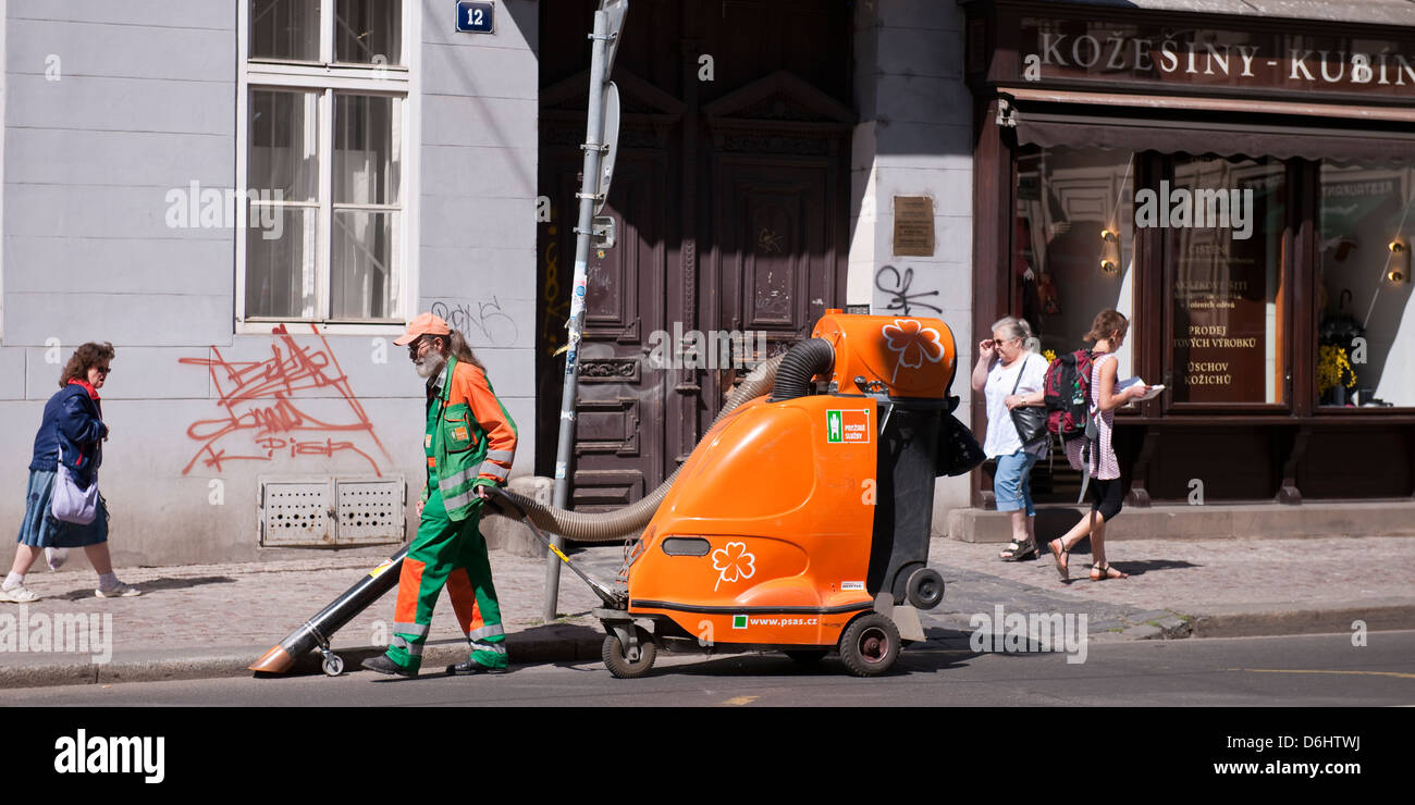 Street cleaners, Prague Stock Photo - Alamy