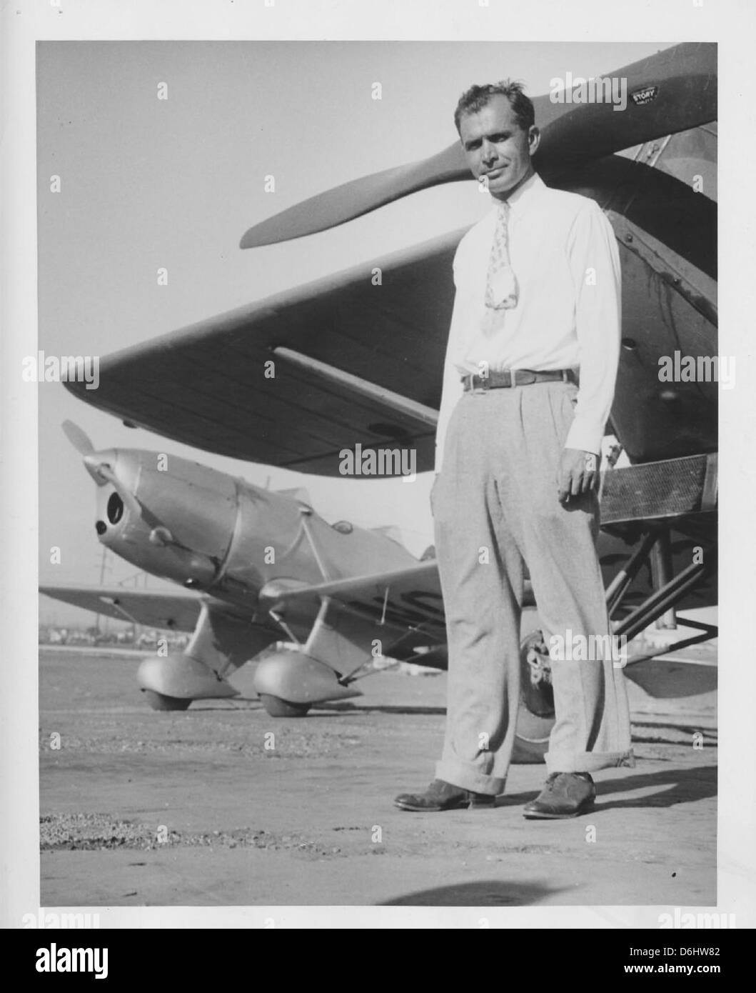 This image features T. Claude Ryan, founder of Ryan Aeronautical, a key ...