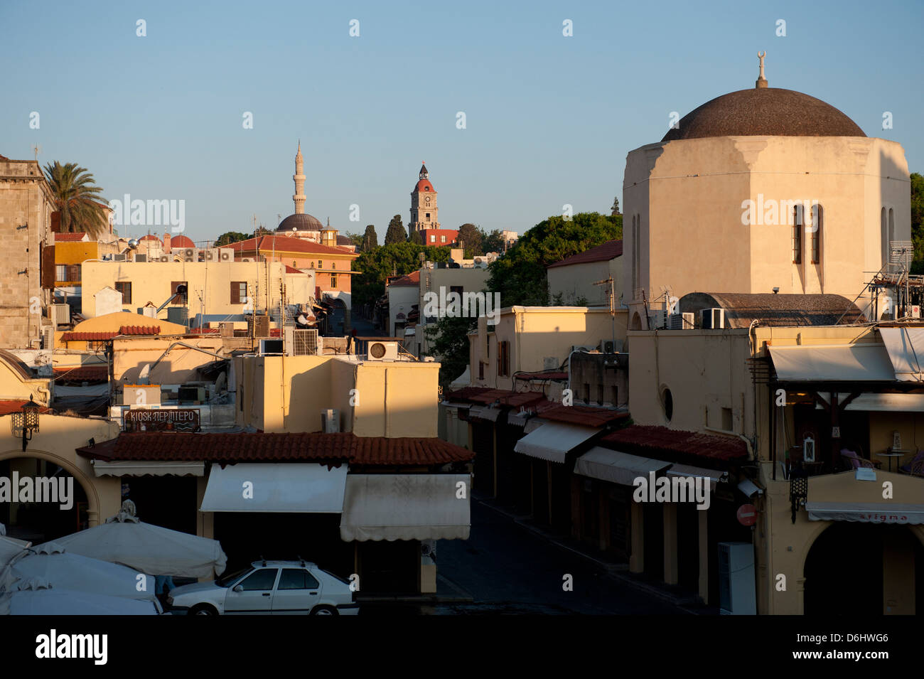 Rhodes, Greece, view over buildings in the old town Stock Photo - Alamy