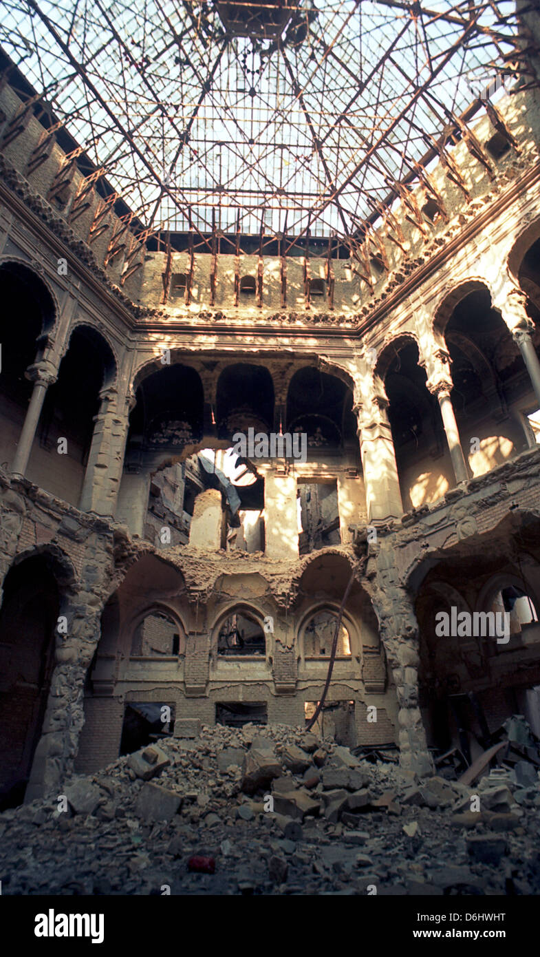 The burnt-down National Library, Sarajevo, Bosnia and Herzegovina Stock ...