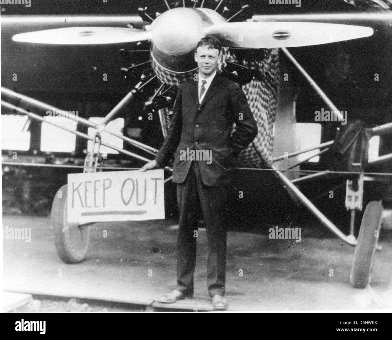 This image shows Charles Lindbergh, renowned for his transatlantic ...