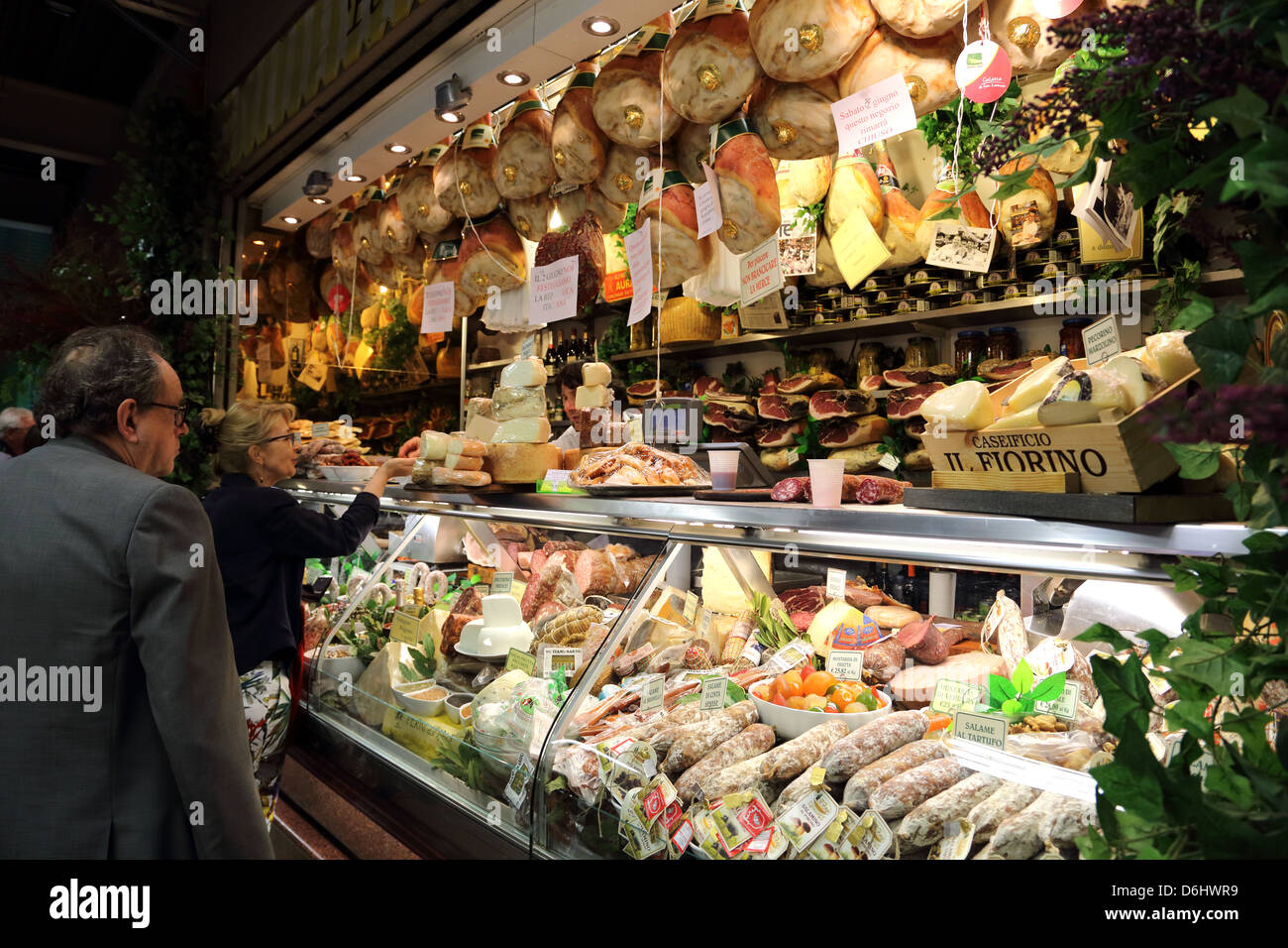 Local produce on display at the San Lorenzo market in Florence Italy ...