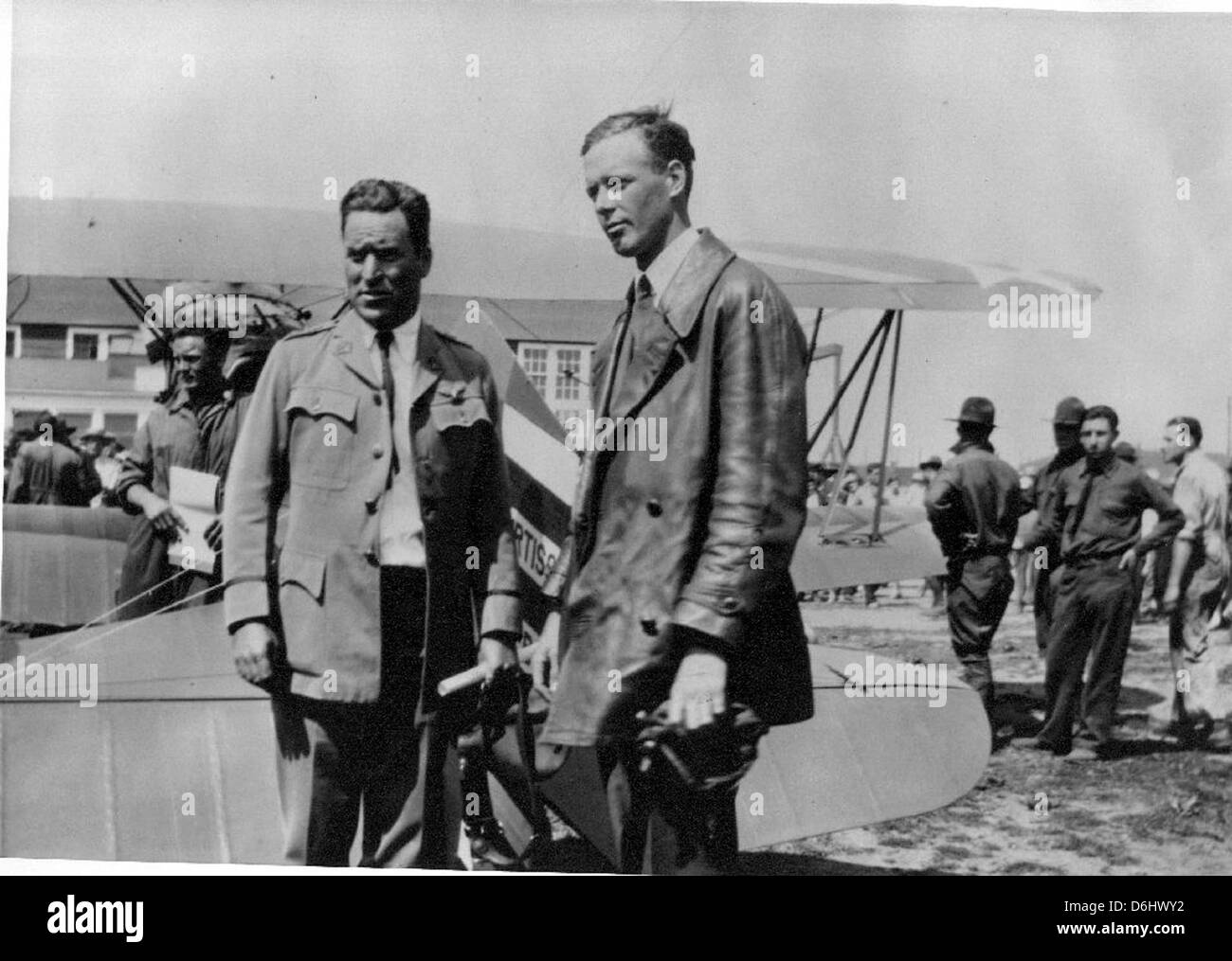 This photo features Charles Lindbergh, known for his pioneering ...