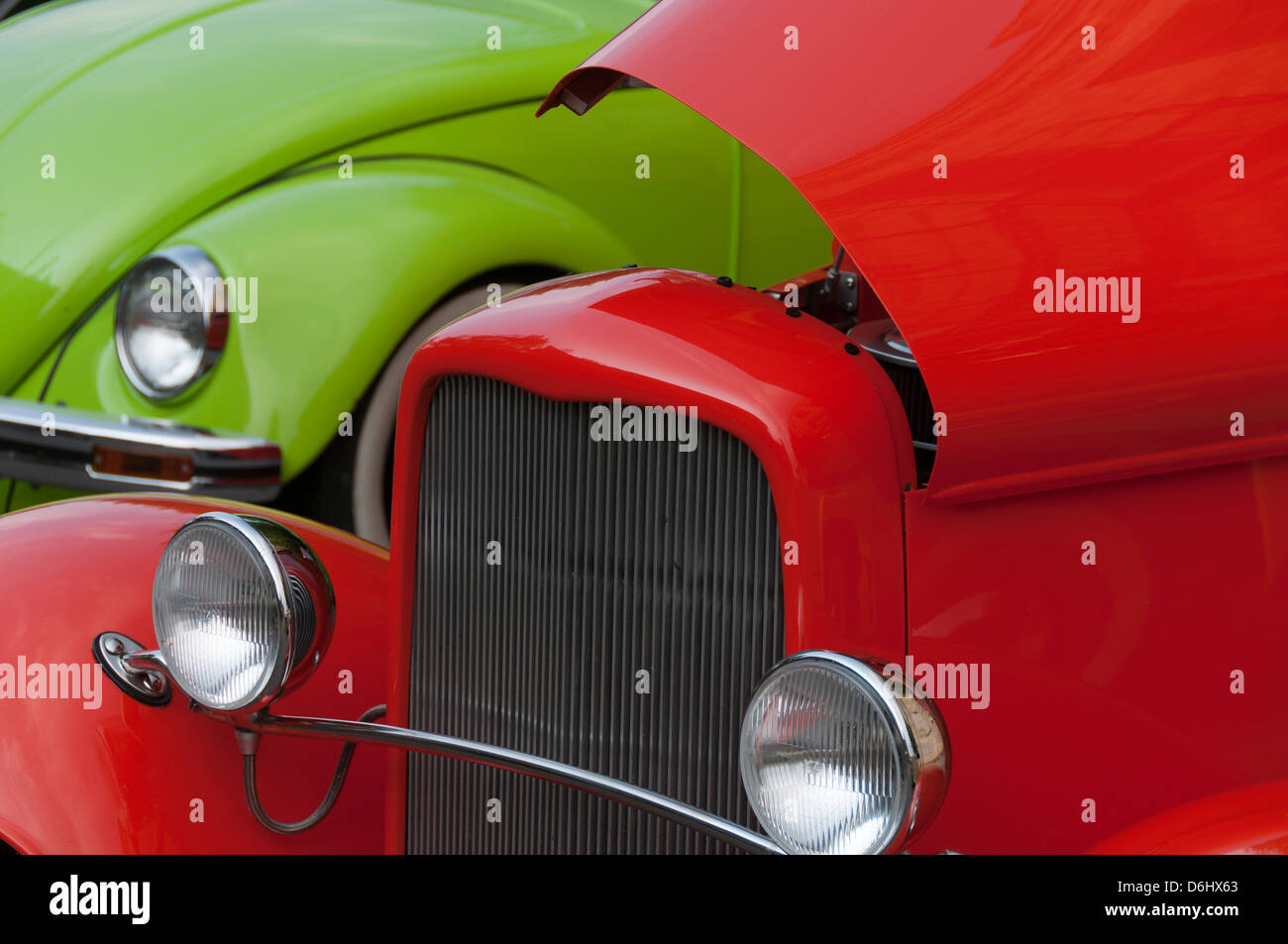 Red and Green Autos Stock Photo - Alamy