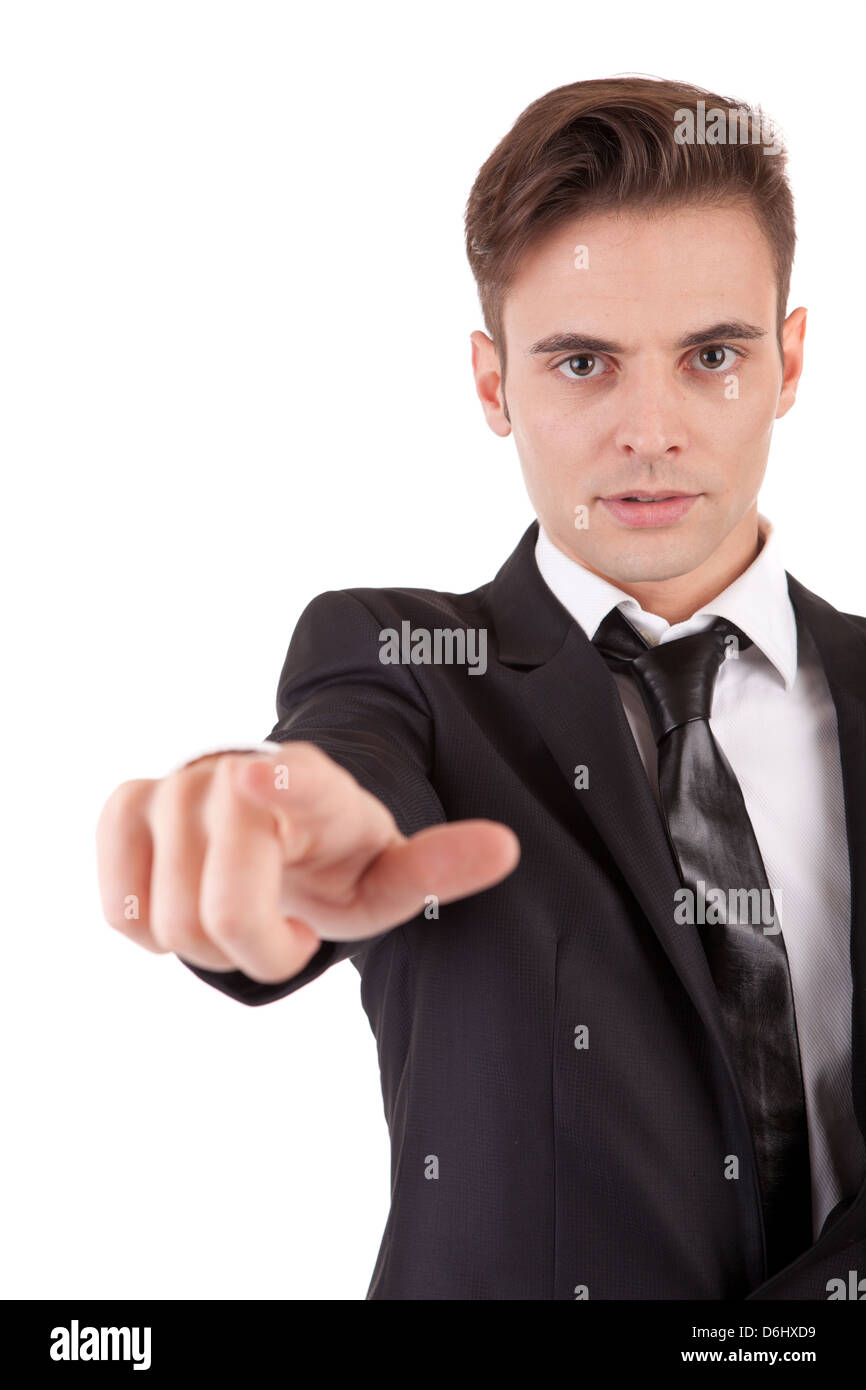 Business man, pointing forward - isolated Stock Photo - Alamy