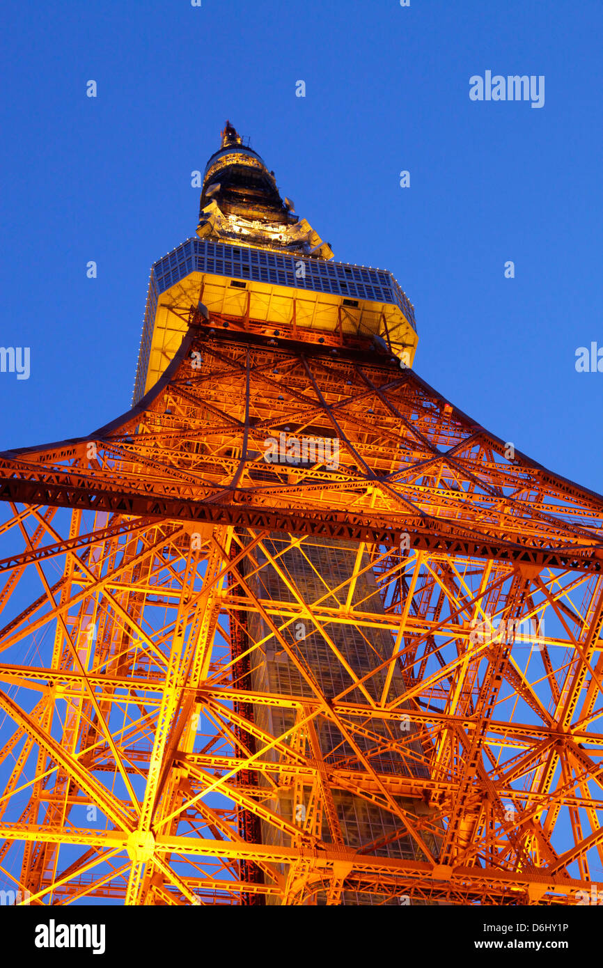 Tokyo Tower illuminated at night Japan Stock Photo - Alamy