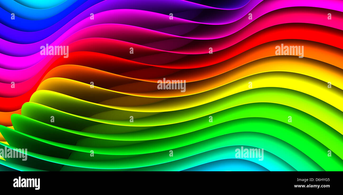 Rainbow lines 3d Stock Photo - Alamy