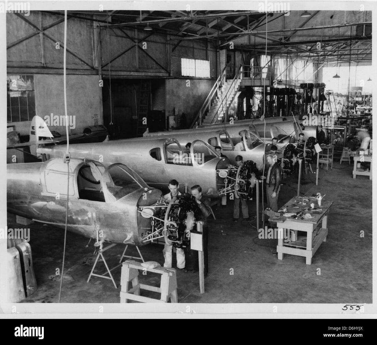 This image shows the construction of the Ryan SCW aircraft, which was ...