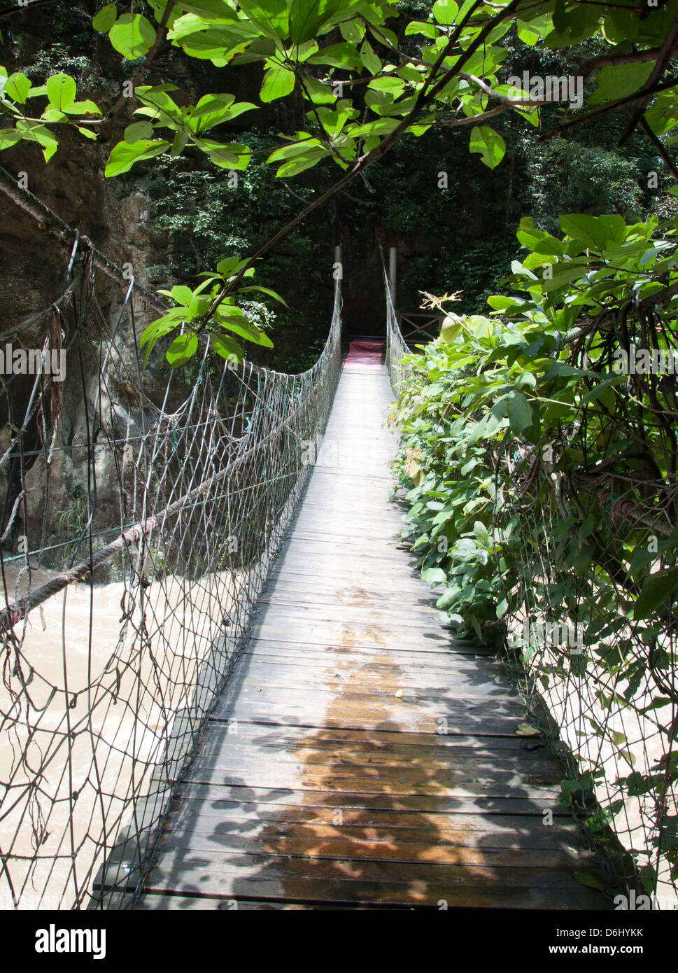rope bridge on canyon river Stock Photo - Alamy