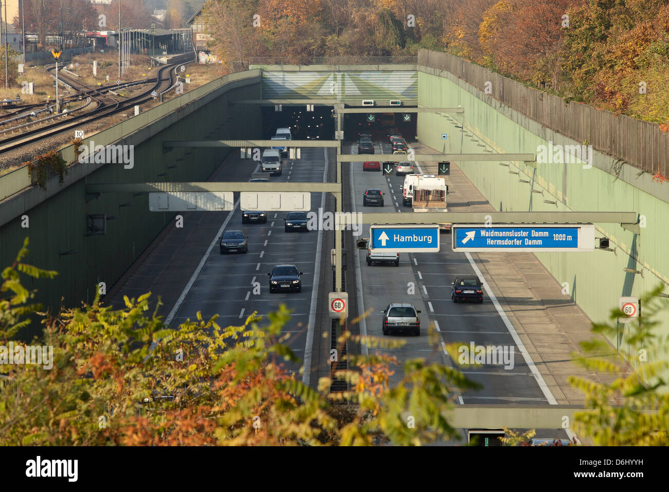 Berlin, Germany, motorway A 111 at Tegel Tunnel Stock Photo - Alamy
