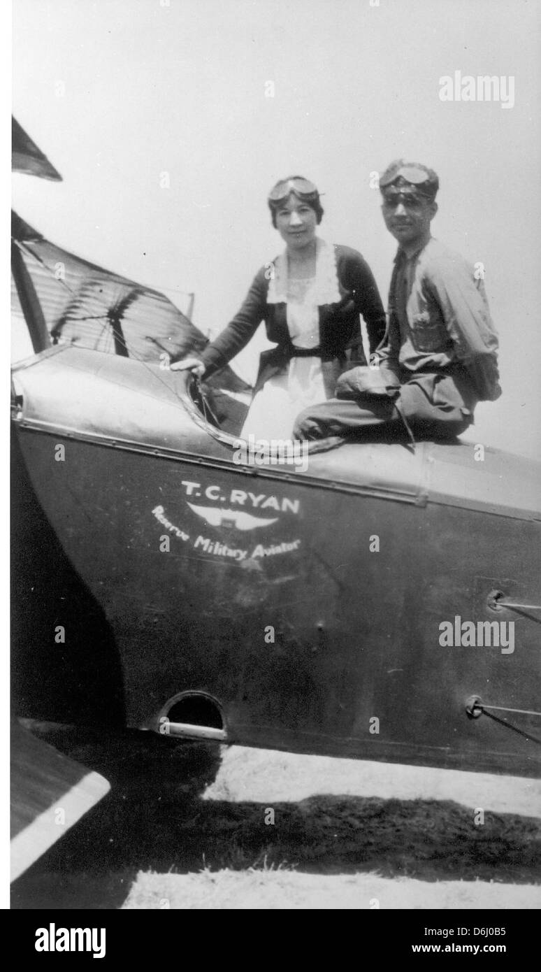 Claude Ryan, founder of Ryan Aeronautical, is pictured beside a woman ...