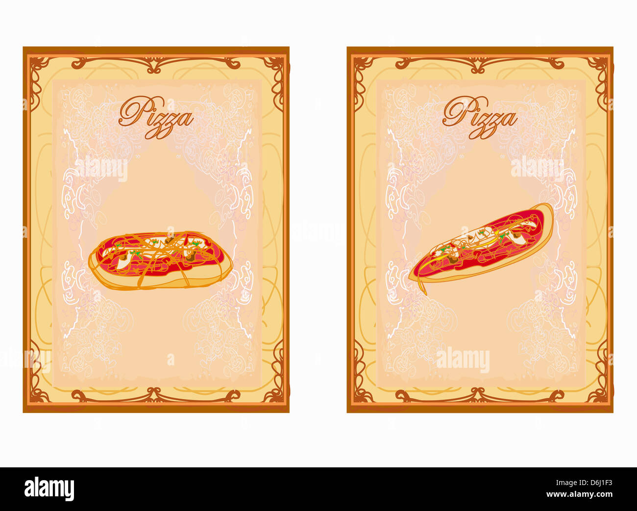 Pizza Menu card set Stock Photo - Alamy