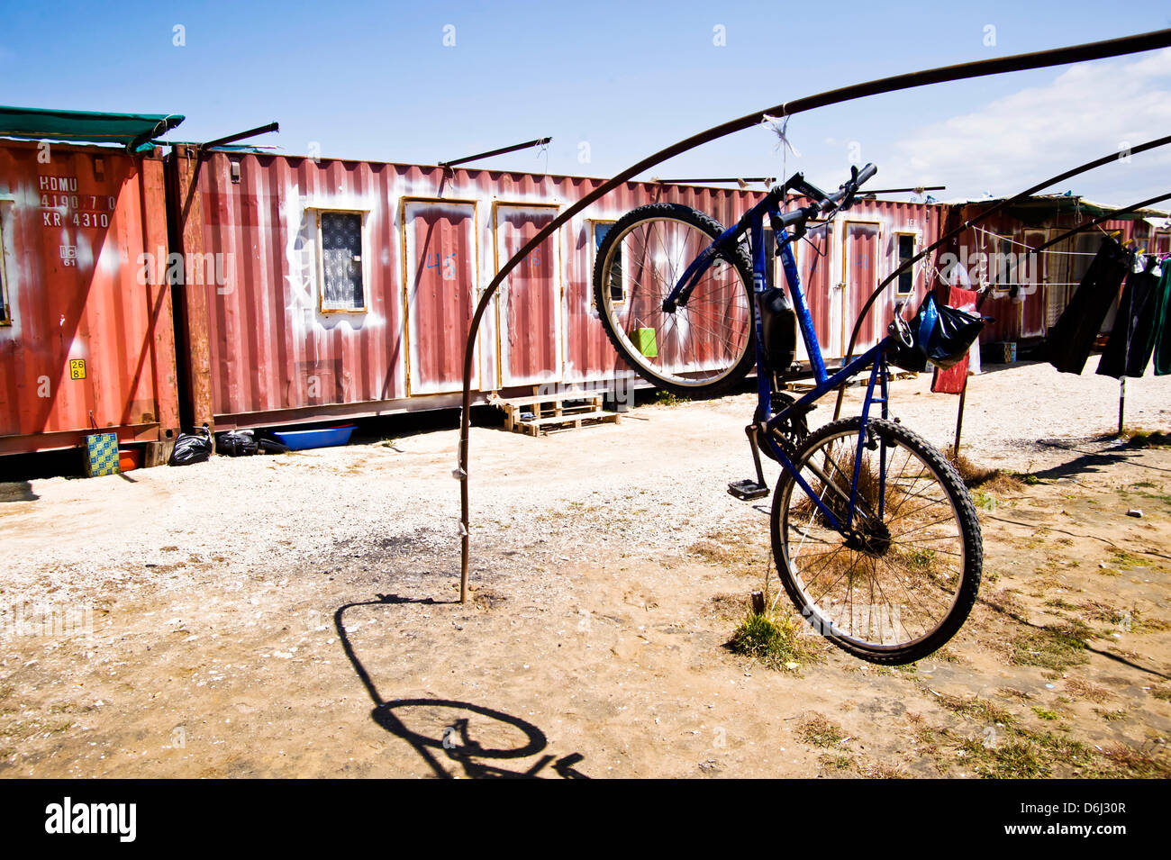 Containers used as living area for seasonal harvesters are pictured ...