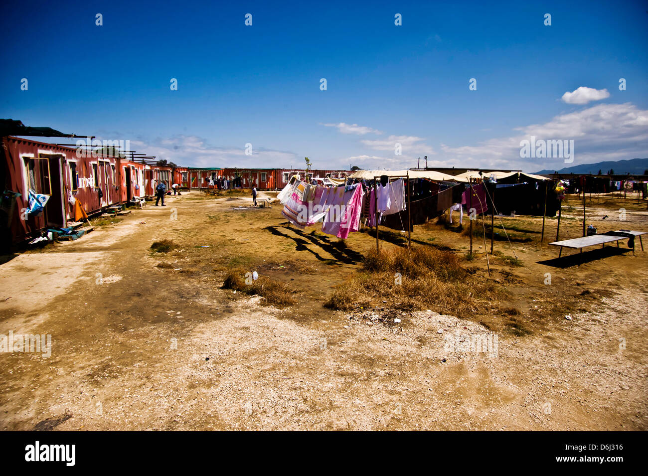 Containers used as living area for seasonal harvesters are pictured ...