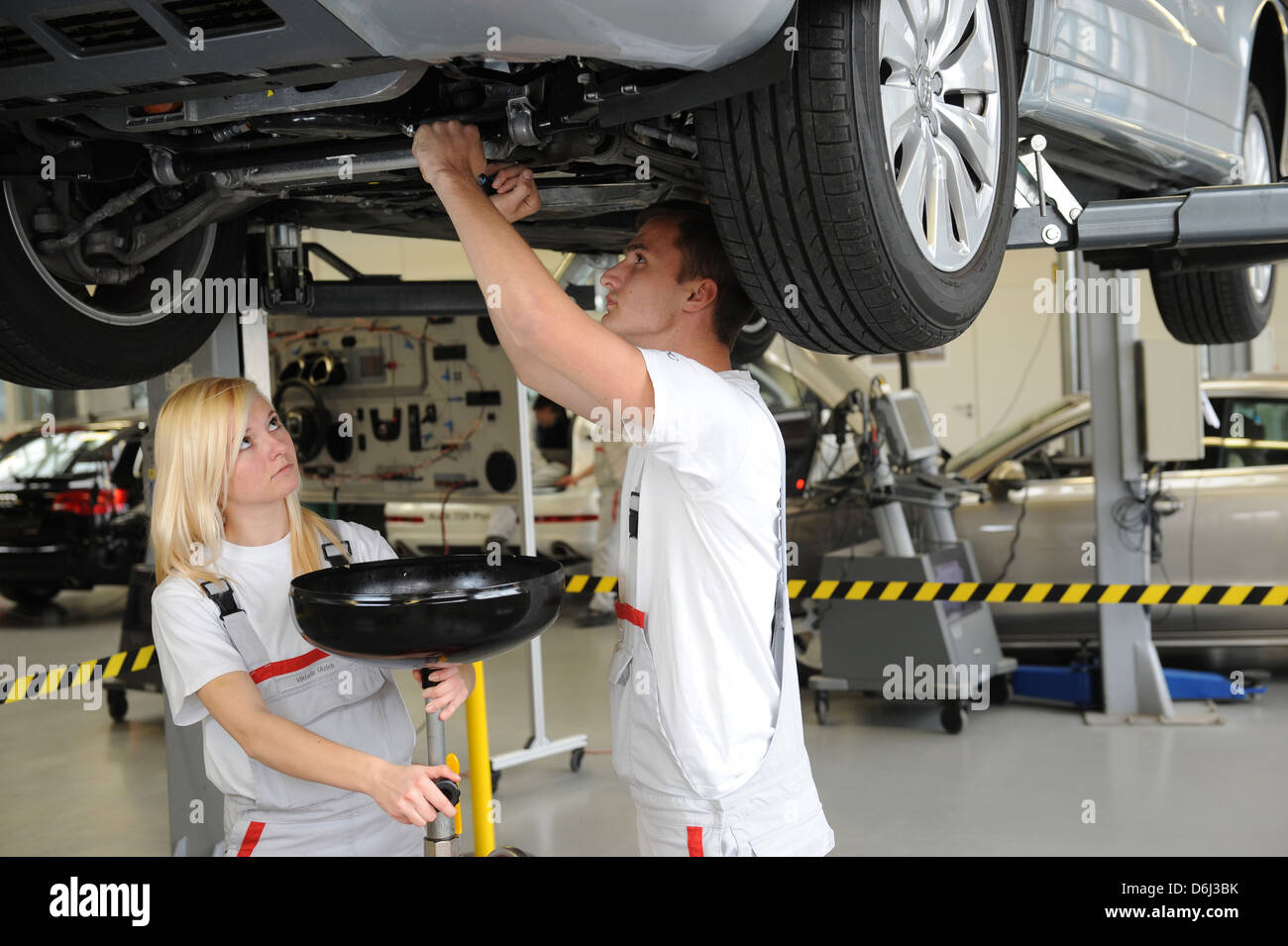 Ingolstadt, Germany, mechatronics in the training workshop at Audi AG ...
