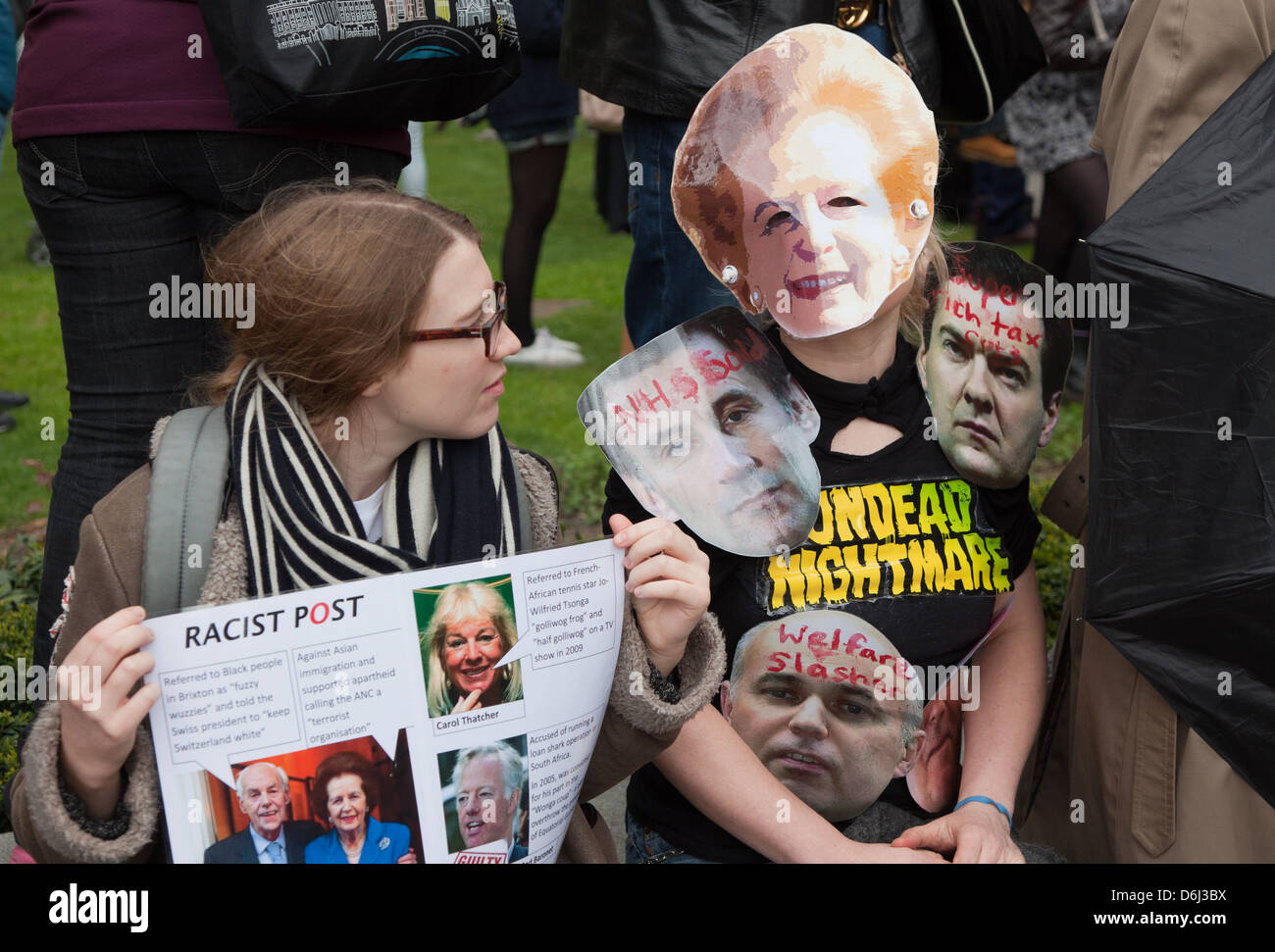 Margaret Thatcher Protest London UK Stock Photo - Alamy