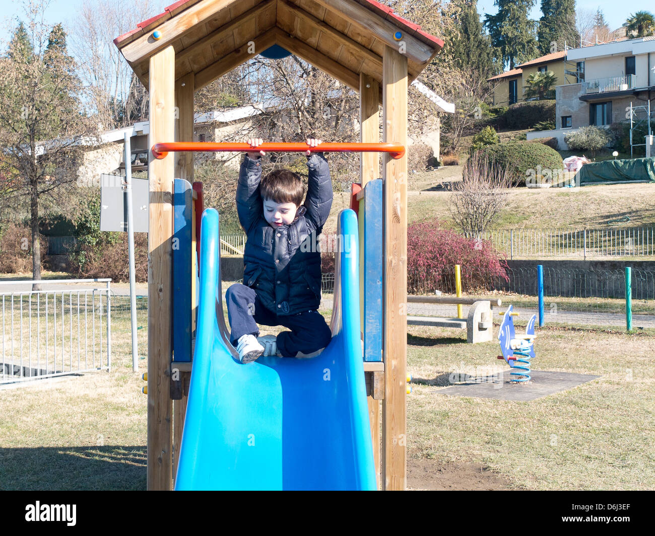 child on chute Stock Photo - Alamy