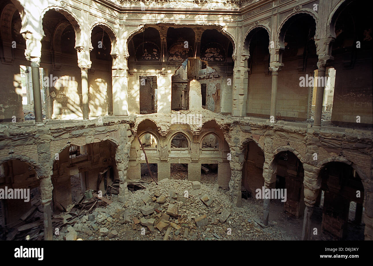 The burnt-down National Library, Sarajevo, Bosnia and Herzegovina Stock ...
